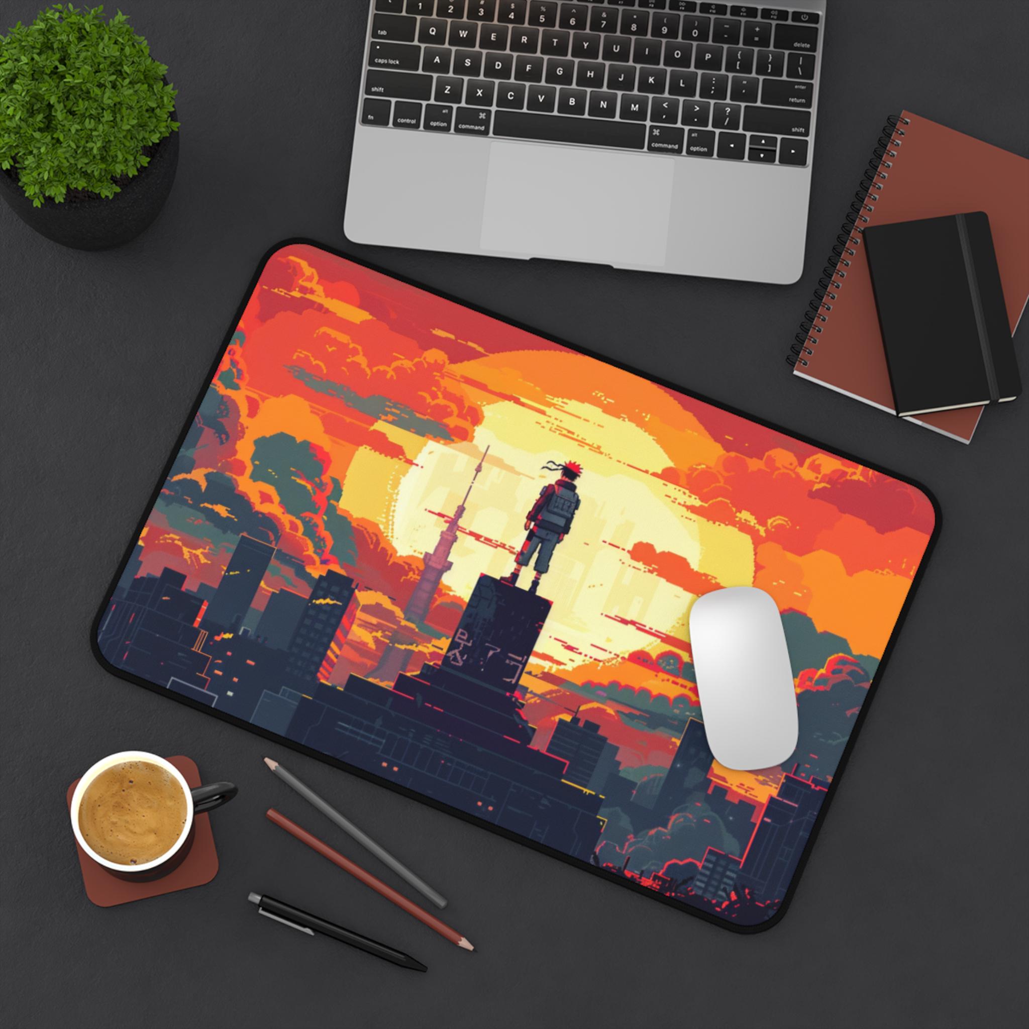 8-bit Naruto Mouse Mat Retro Gaming Desk Mat With Hokage Monument Large ...