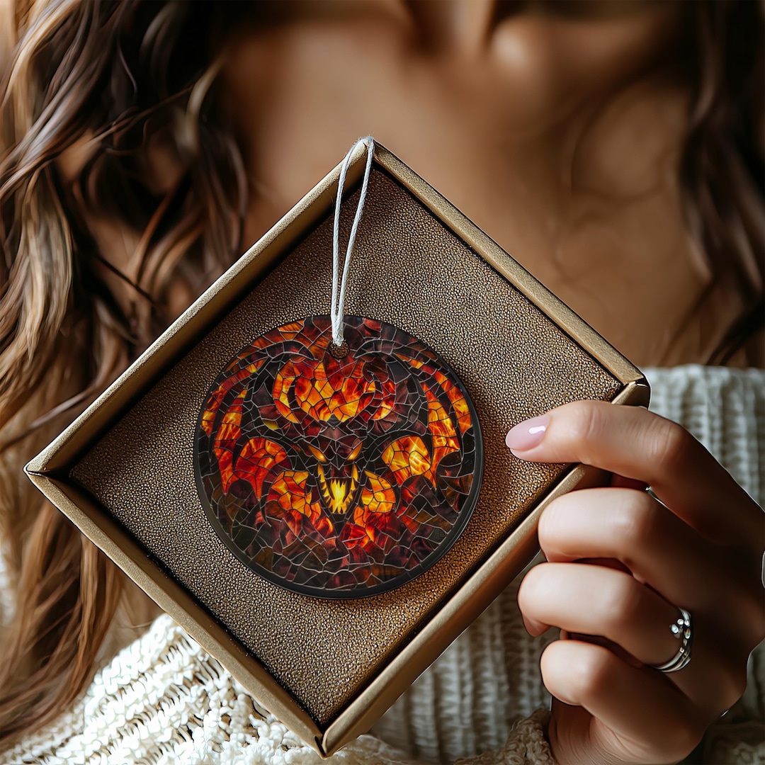 Balrog Ornament Stained Glass Design Ceramic Decoration Epic Fantasy ...