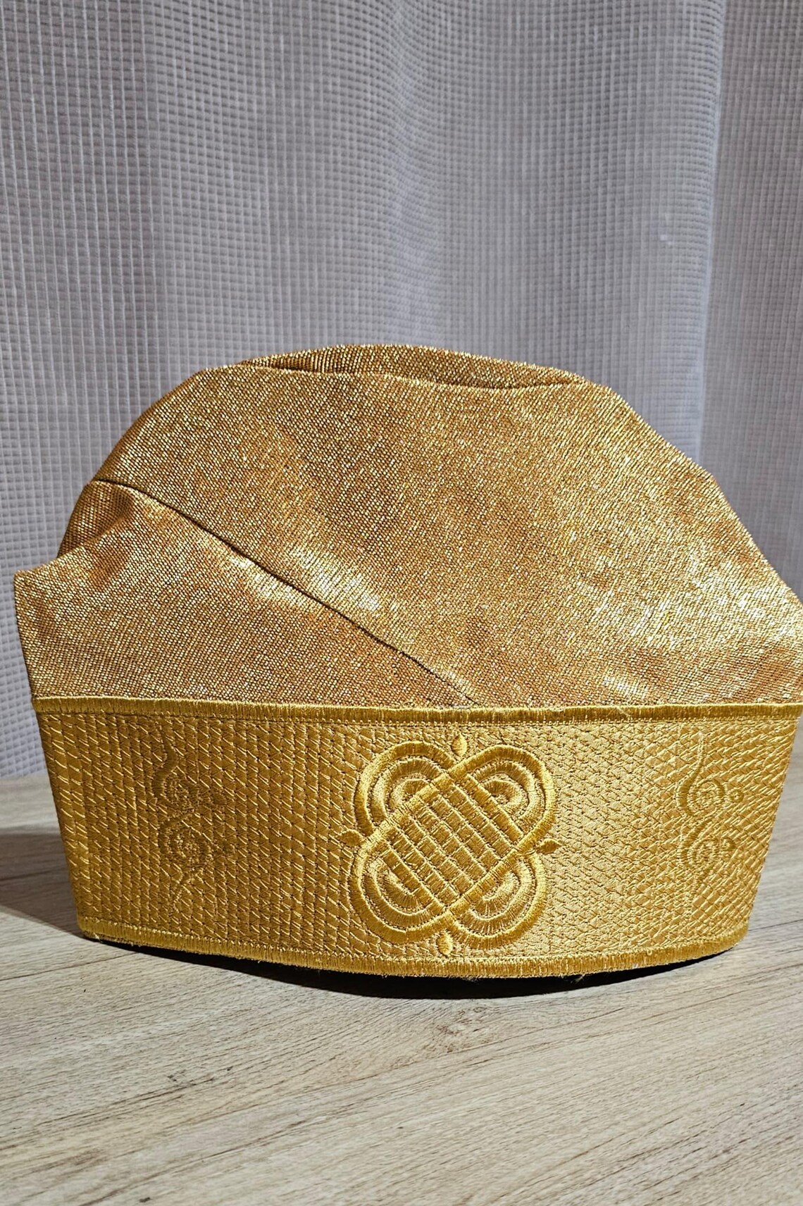 Nigeria Men's Embroidered Gold Cap/fila Aso Oke, Matching Ipele and ...