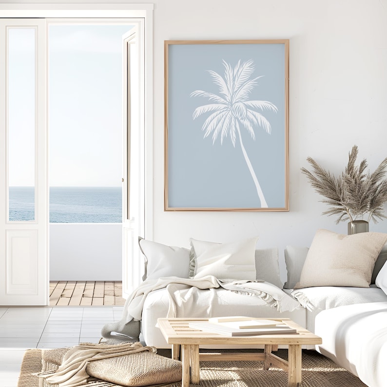 Blue Beach Prints Set of 6, Trendy Coastal Wall Art Posters, Beach ...