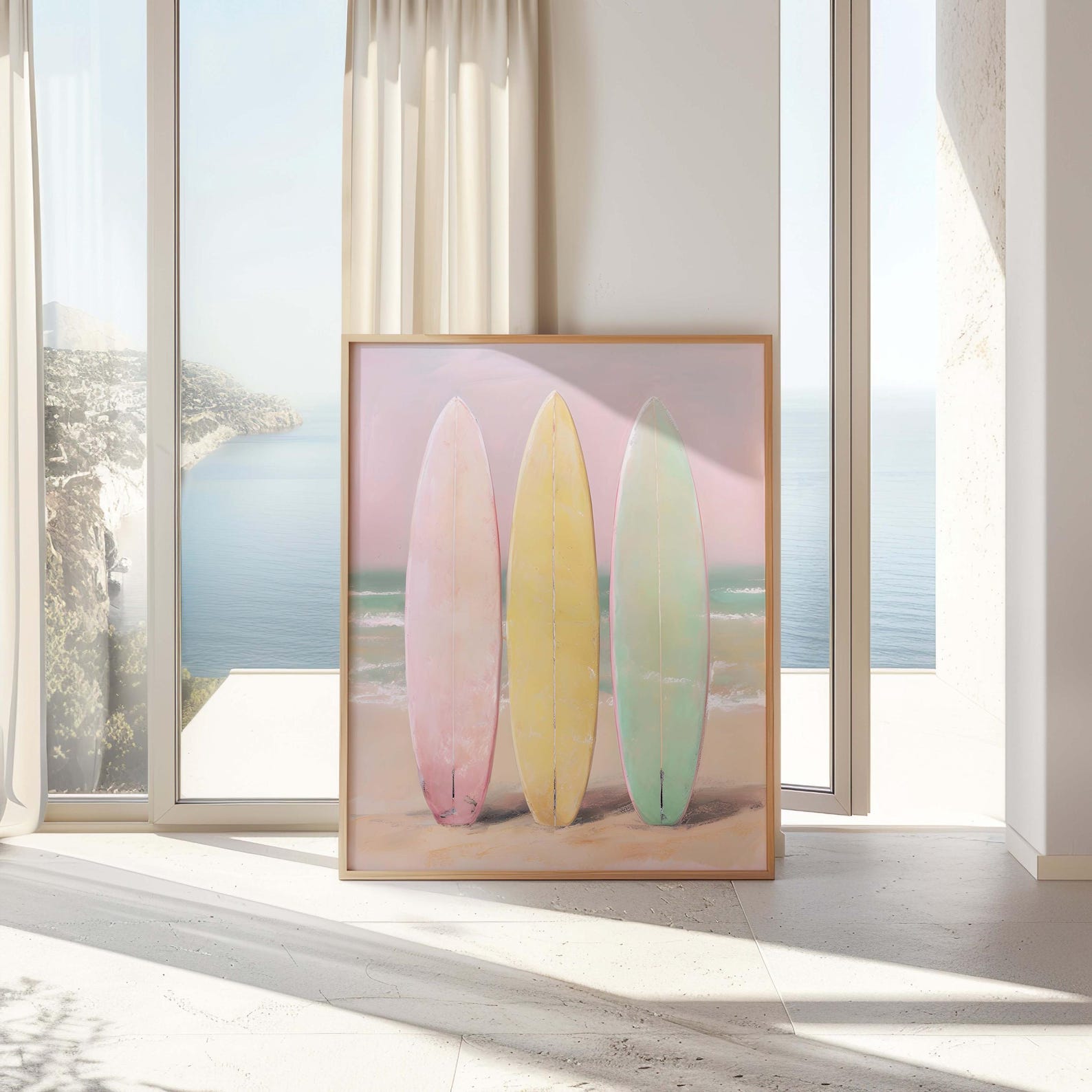 Surfboard Wall Art Poster, Surf Wall Art, Beachy Room Decor, Coastal ...
