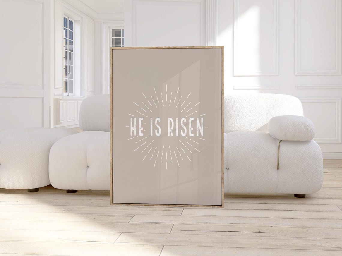 He is Risen Easter Wall Art Print, Religious Easter Decor Printable ...