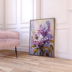 Lilac Wall Art Print, Lilac Floral Poster, Botanical Wall Art, Pastel ...