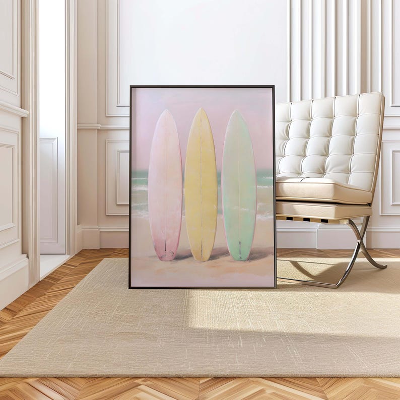 Surfboard Wall Art Poster, Surf Wall Art, Beachy Room Decor, Coastal ...