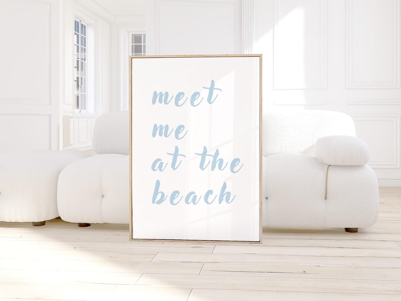 Blue Preppy Beach Prints Set of 6, Trendy Coastal Wall Art Posters ...