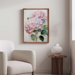 Pastel Pink Hydrangea Wall Art, Hydrangea Print, Floral Print ...
