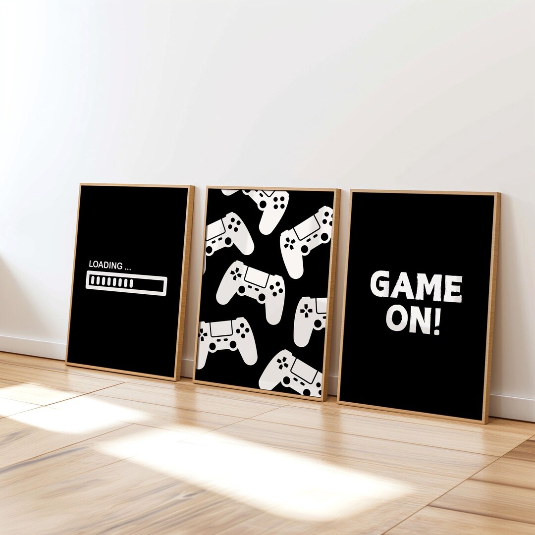 Set of 3 Gaming Prints, Game Room Decor, Boys Bedroom Print, Teen Room ...