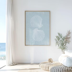 Blue Beach Prints Set of 6, Trendy Coastal Wall Art Posters, Beach ...