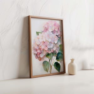 Pastel Pink Hydrangea Wall Art, Hydrangea Print, Floral Print ...