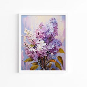 Lilac Wall Art Print, Lilac Floral Poster, Botanical Wall Art, Pastel ...