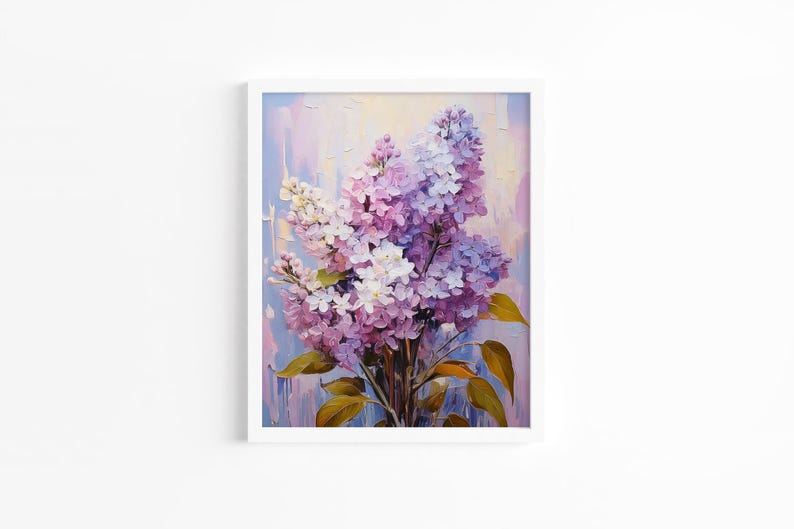 Lilac Wall Art Print, Lilac Floral Poster, Botanical Wall Art, Pastel ...