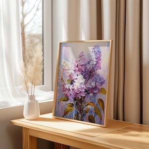 Lilac Wall Art Print, Lilac Floral Poster, Botanical Wall Art, Pastel ...