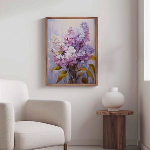 Lilac Wall Art Print, Lilac Floral Poster, Botanical Wall Art, Pastel ...