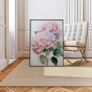 Pastel Pink Hydrangea Wall Art, Hydrangea Print, Floral Print ...