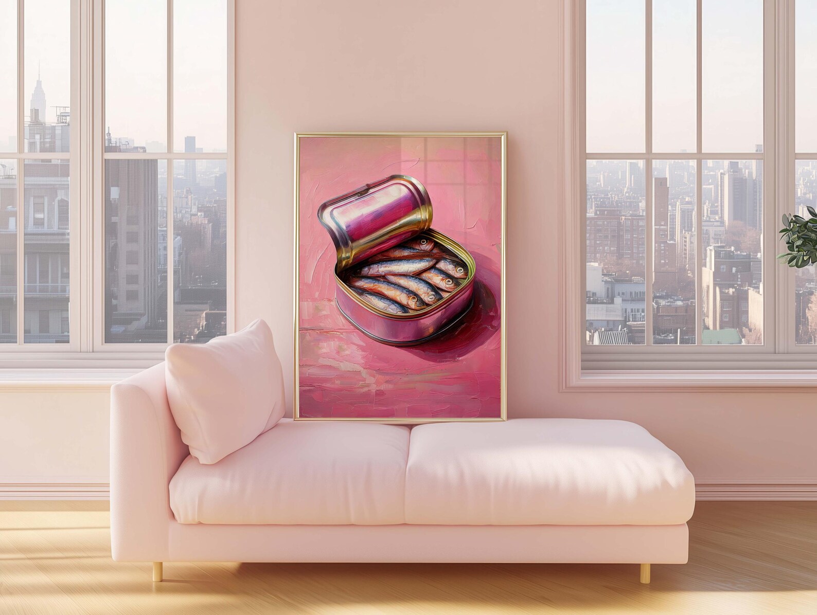 Sardines Wall Art Print, Pink Sardines Tin Print, Retro Kitchen Decor ...