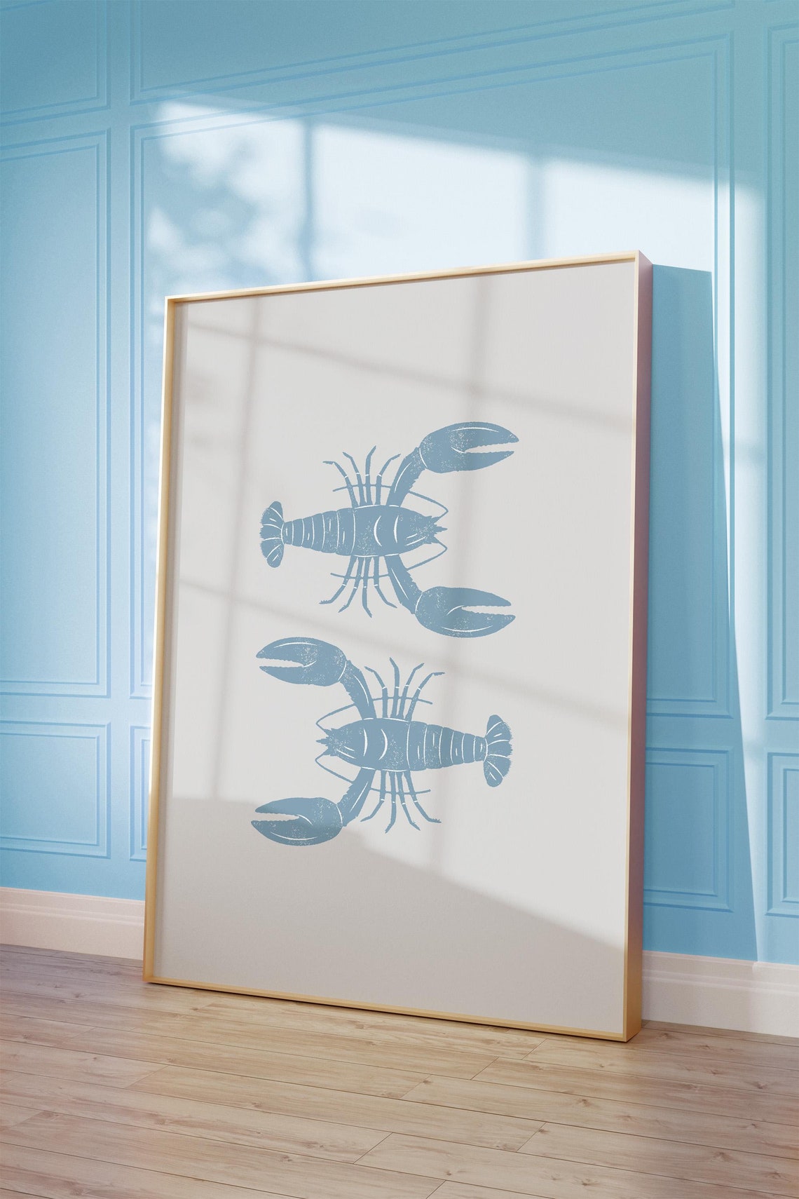 Lobster Wall Art Print, Coastal Wall Art, Lobster Decor, Beachy Wall ...