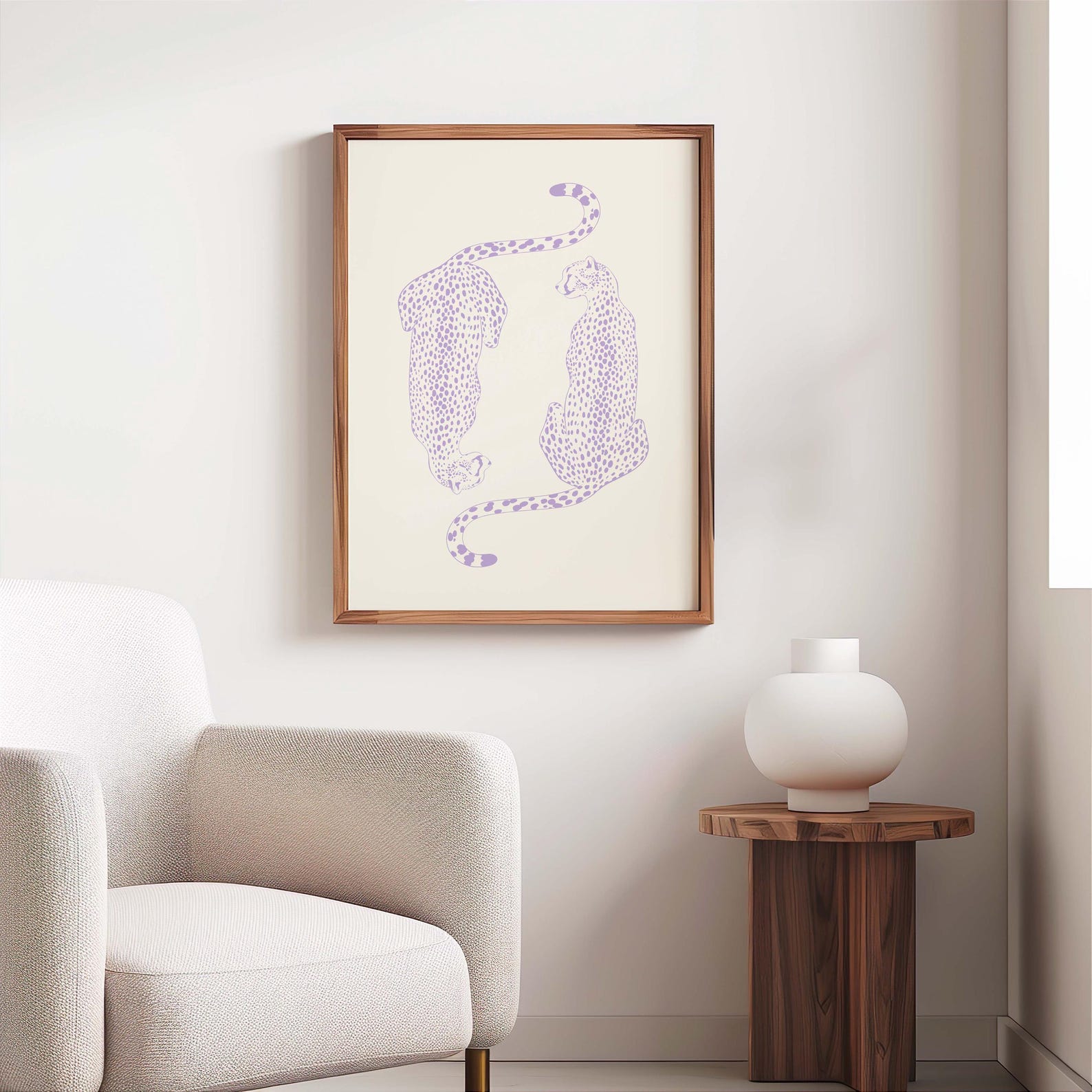 Purple Cheetah Print, Trendy Wall Art, Preppy Dorm Room Decor, College ...