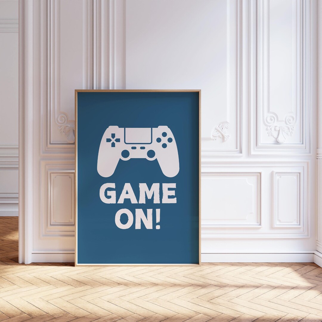 Blue Game Room Decor Poster, Boys Bedroom Print, Teen Room Art, Games ...