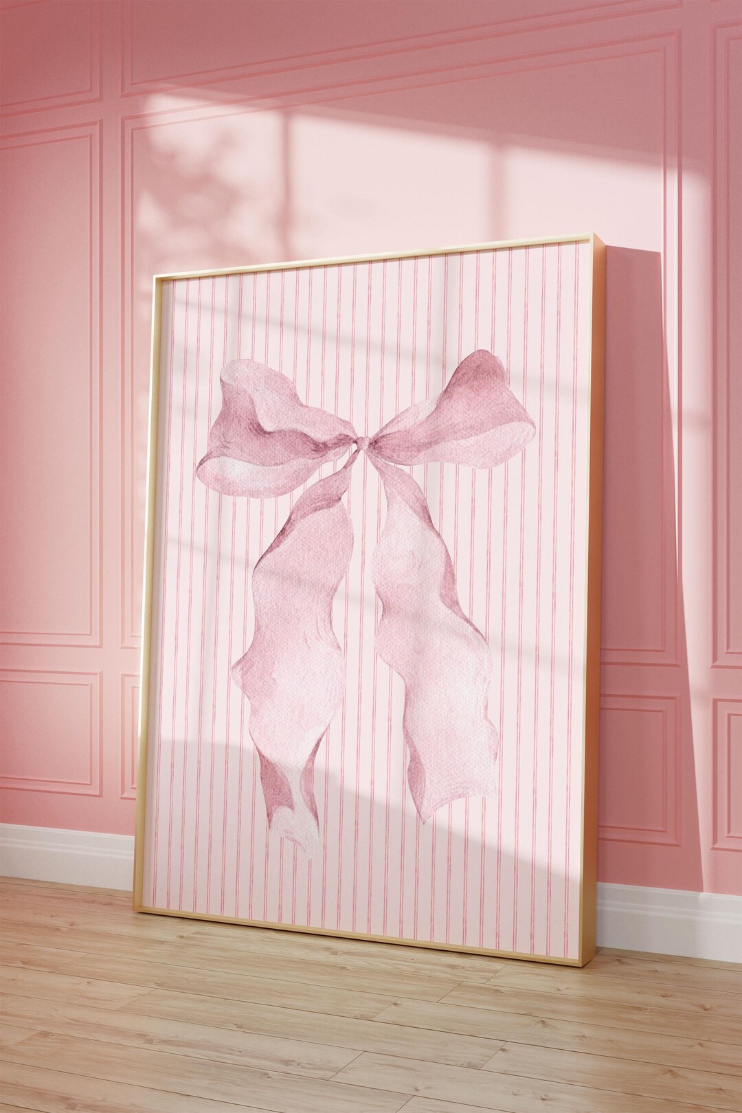 Pink Bow Printable Poster: Preppy Coquette Wall Art (instant Digital ...