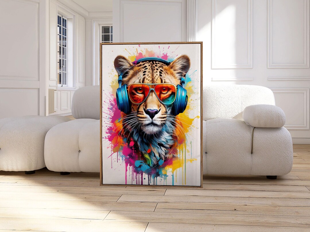 Leopard Graffiti Wall Art, Gamer Room Decor Poster, Room Decor for ...