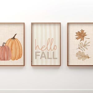 Fall Prints Set of 3, Neutral Fall Decor, Seasonal Wall Art, Autumn ...