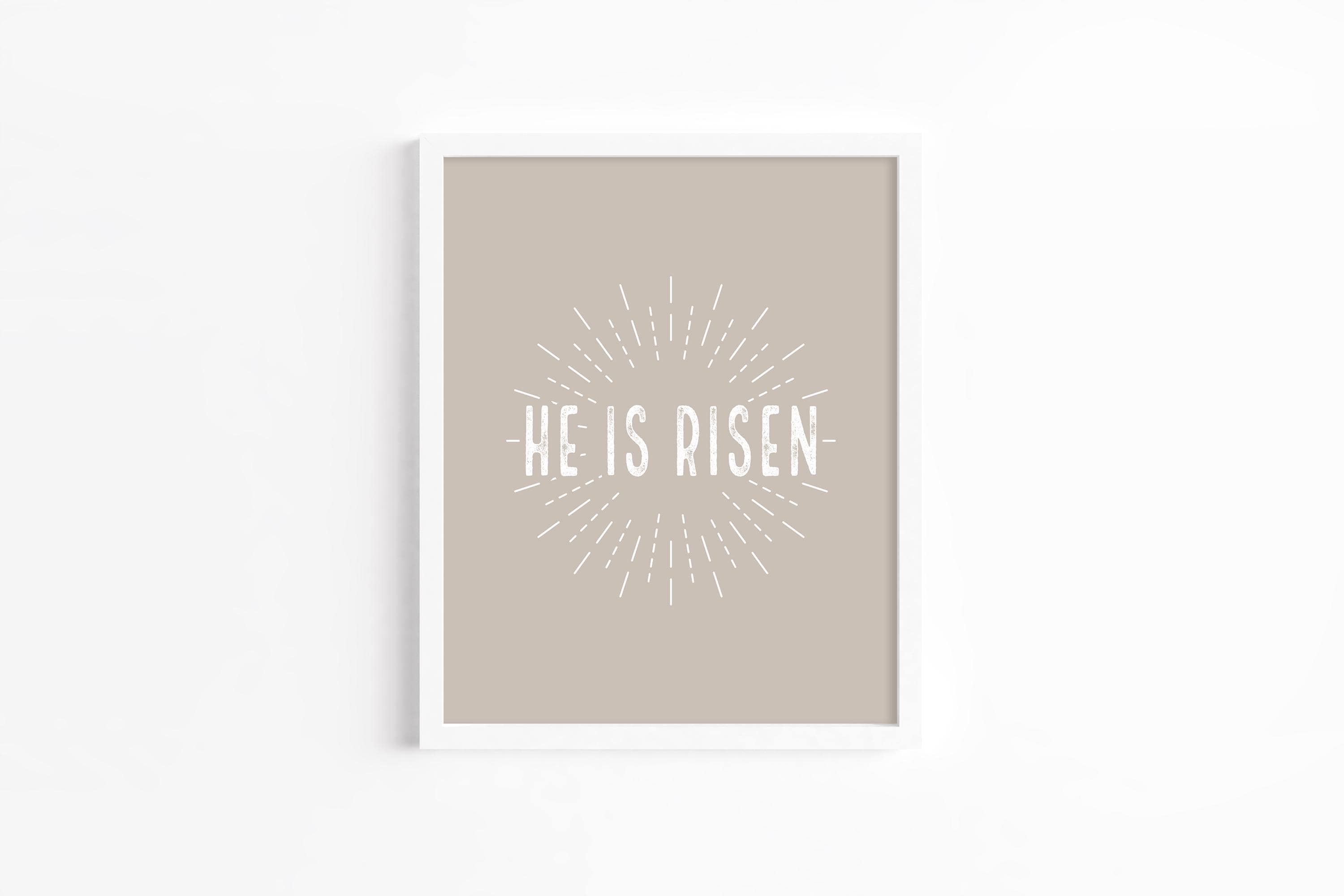 He is Risen Easter Wall Art Print, Religious Easter Decor Printable ...