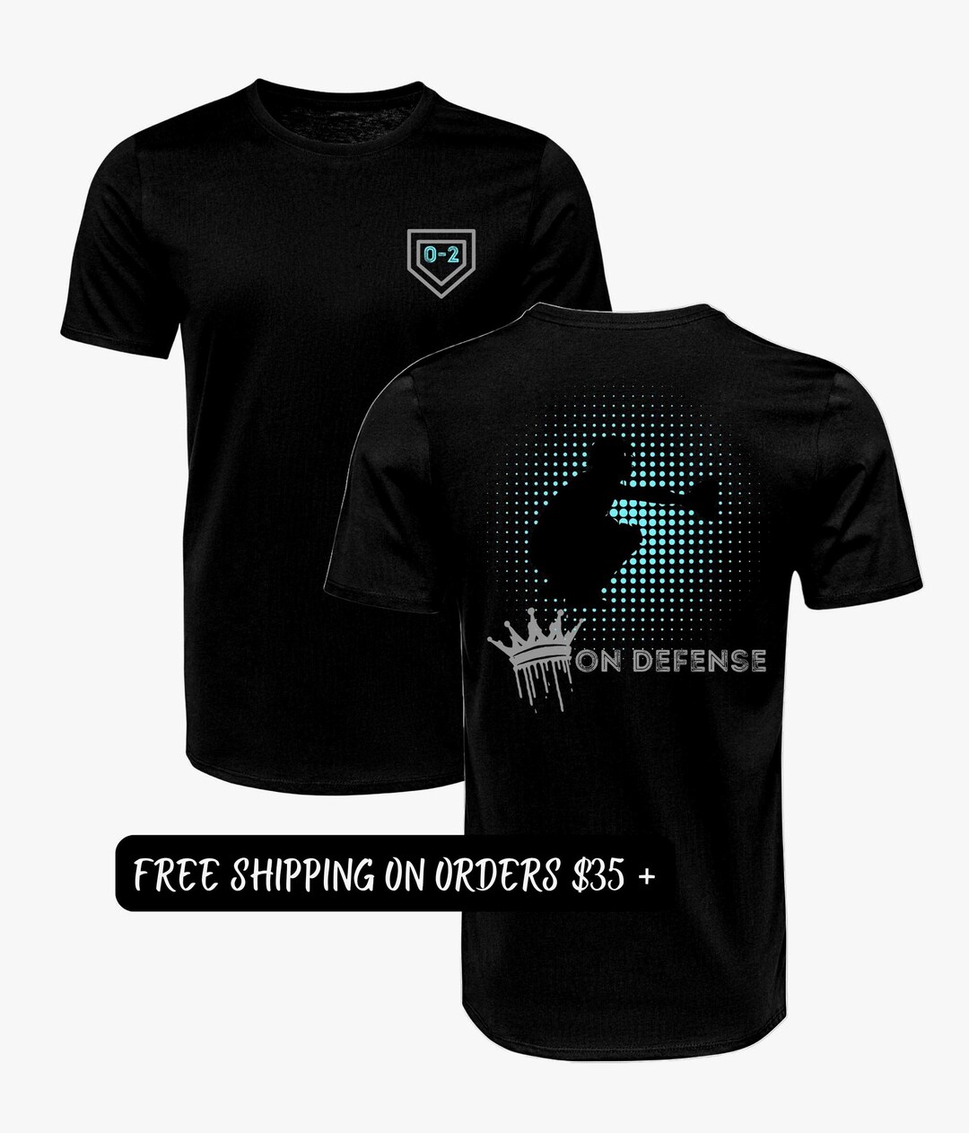 King on Defense 0-2 Sports Baseball Swag T-shirt Design on a Moisture ...