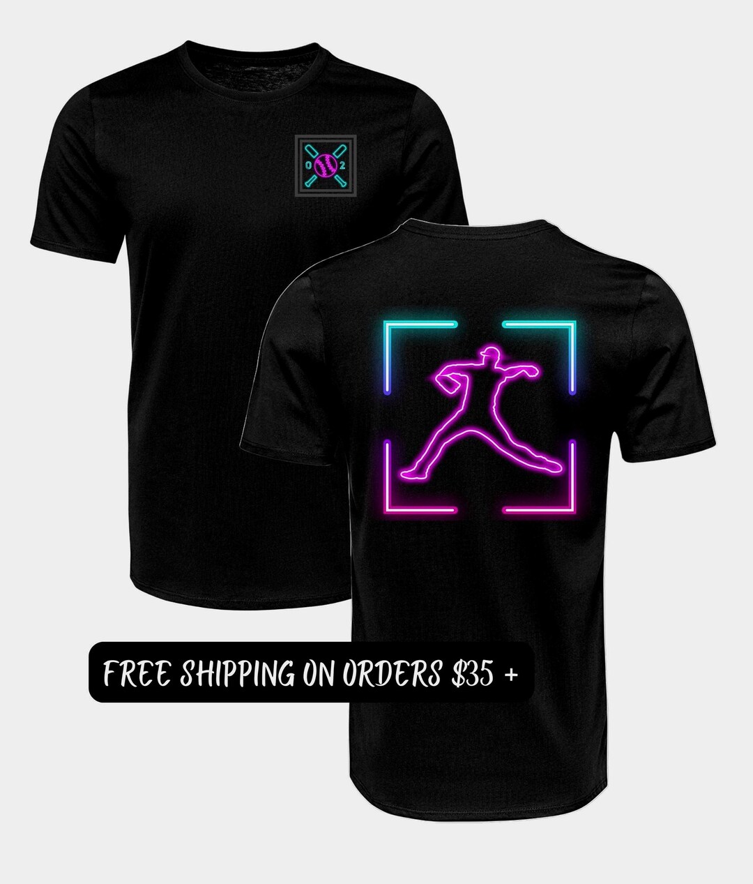 Neon Pitcher Design Performance T-shirt: Youth Baseball Swag - Etsy