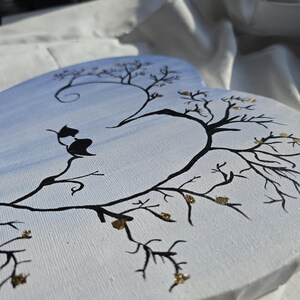 Original Heart Shaped Canvas Tree Painting With Birds – Original ...