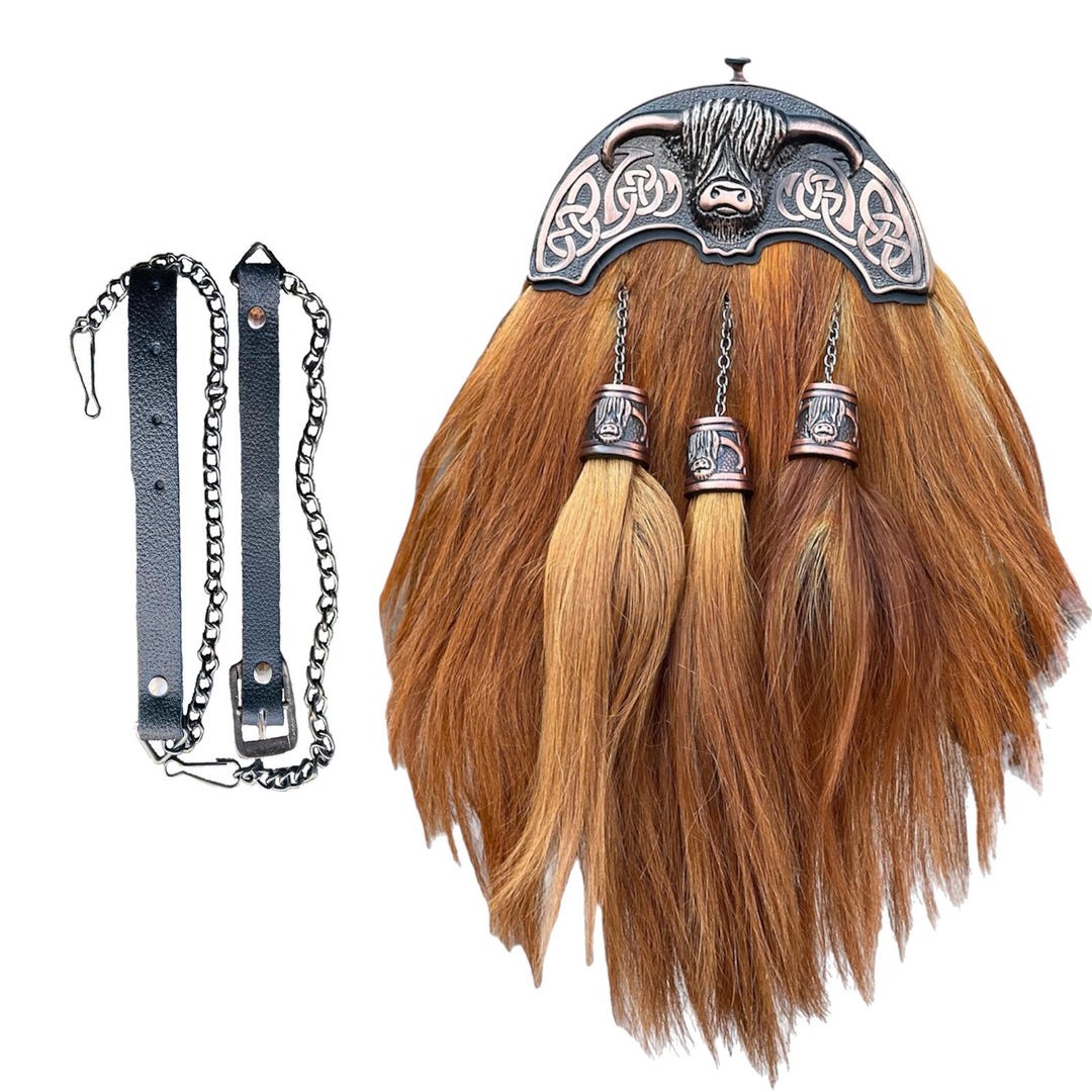 Mountain Goat Hair Scottish Sporran Three Hair Tassel With Chain Strap ...