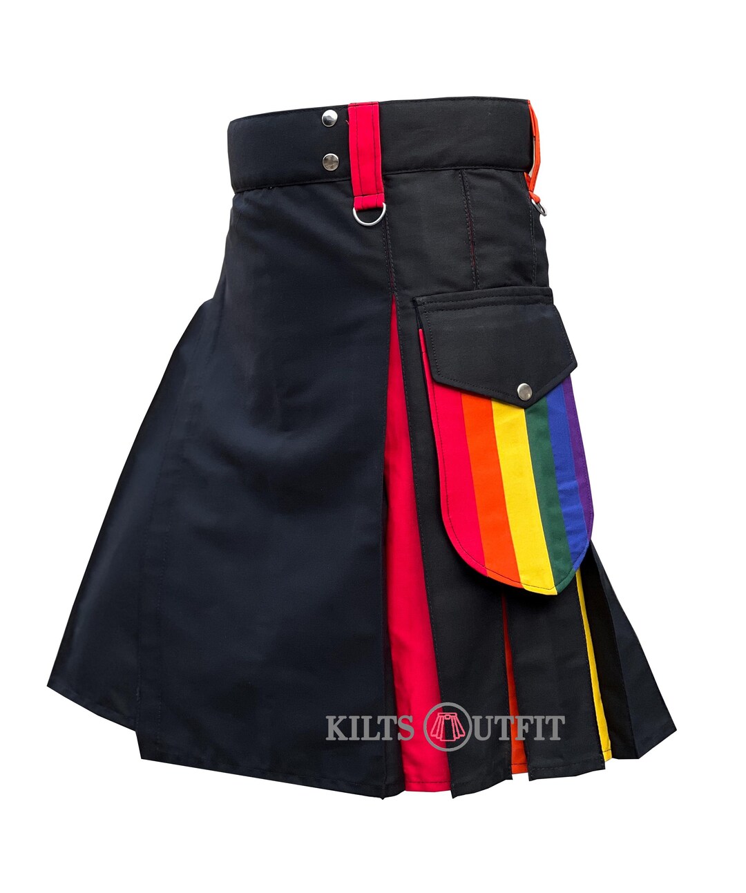 Men's Scottish LGBT Pride Kilt Rainbow Hybrid Kilt Handmade Modern ...