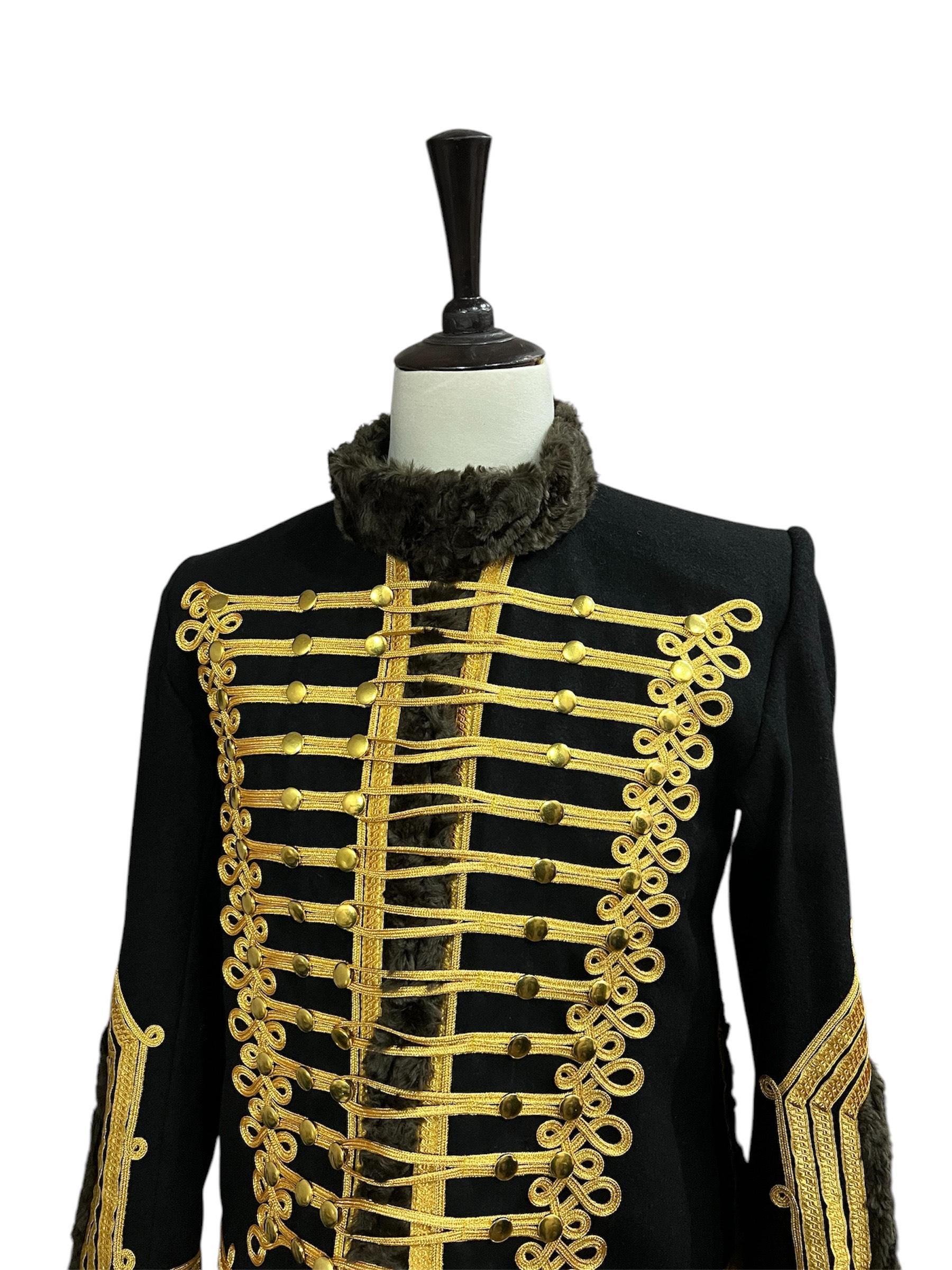 Men's Napoleonic Hussar Jacket Military Uniform Tunic Pelisse Jimi ...