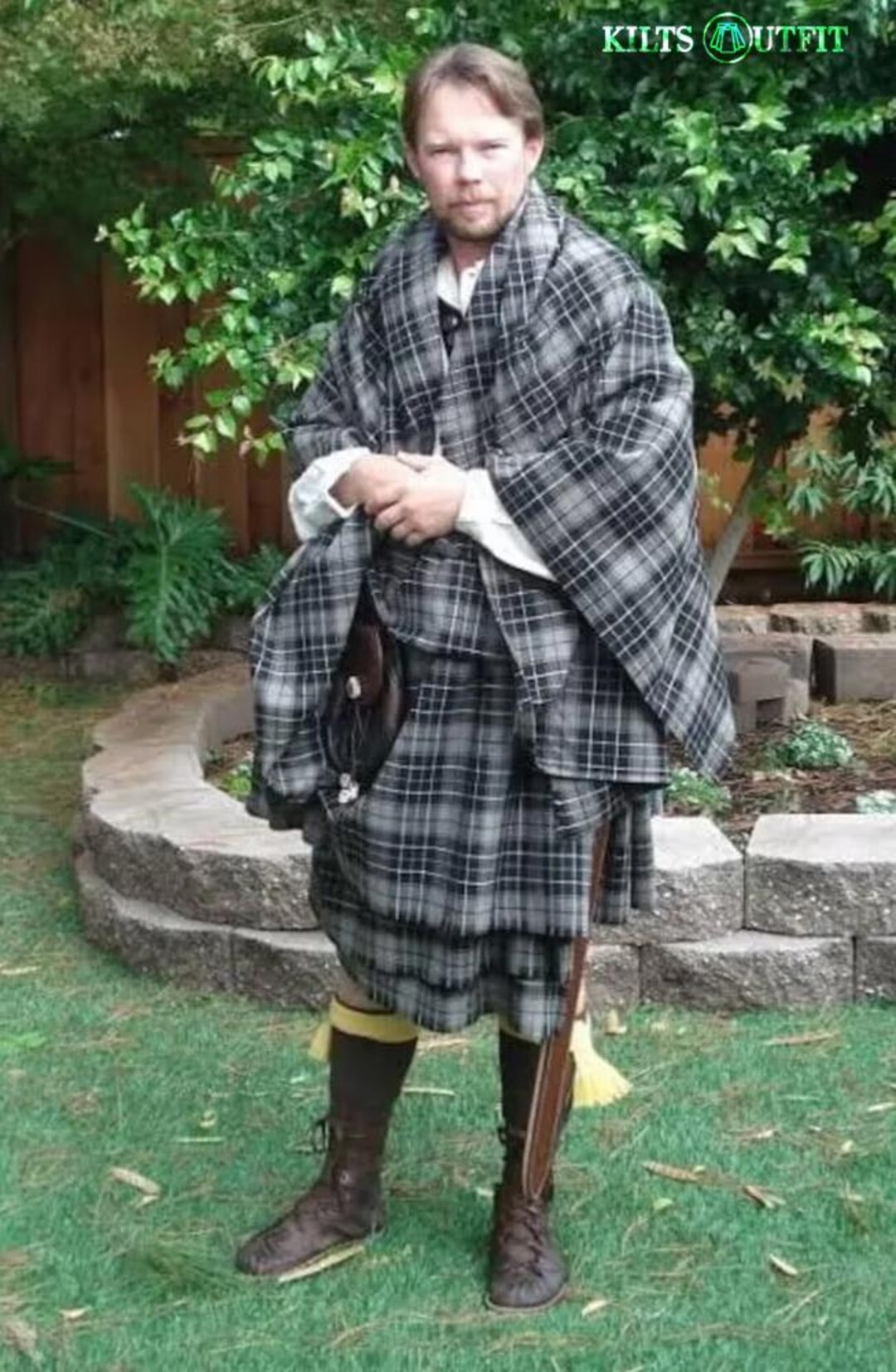 Scottish Men's Great Kilt Highland Handmade 16th Century Vintage Kilt Tartan Great Kilt ...