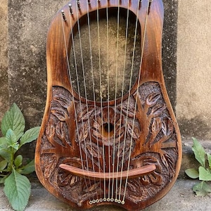 Scottish Rosewood 10 String Flower Lyre Harp Design Premium Quality ...