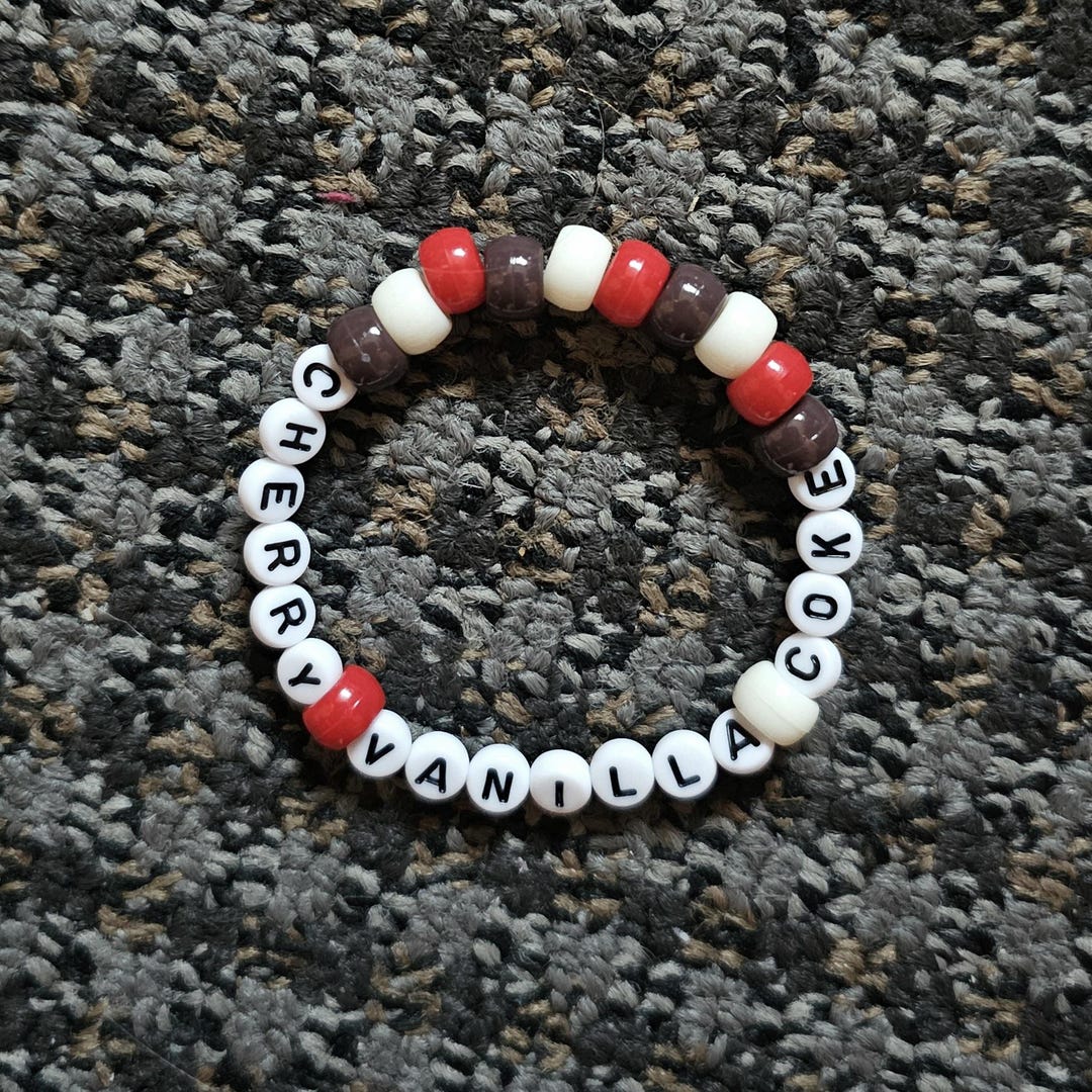 Soda Themed Pony Bead Bracelet Kandi, Diet Coke, Cherry Pepsi, Etc ...
