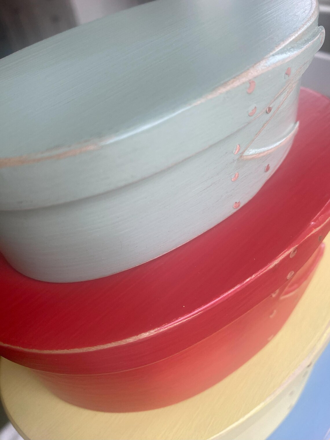 Nest of 6 Shaker Oval Painted Boxes Sizes 1-6 - Etsy