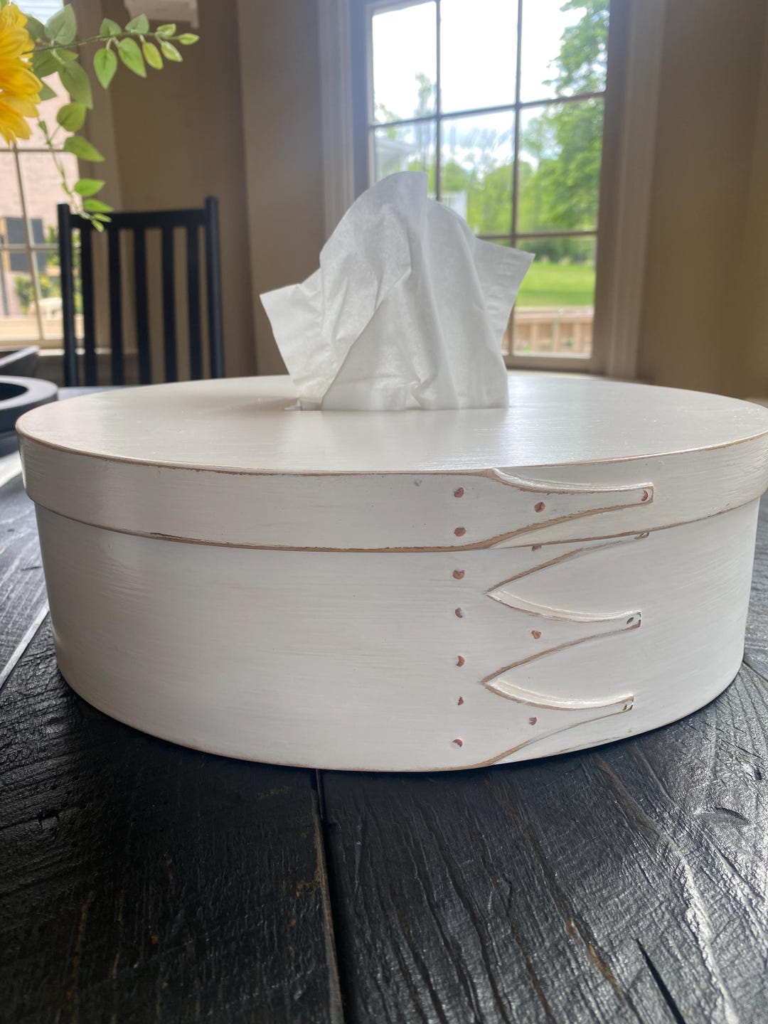 White Shaker Oval Tissue Dispenser Box - Etsy