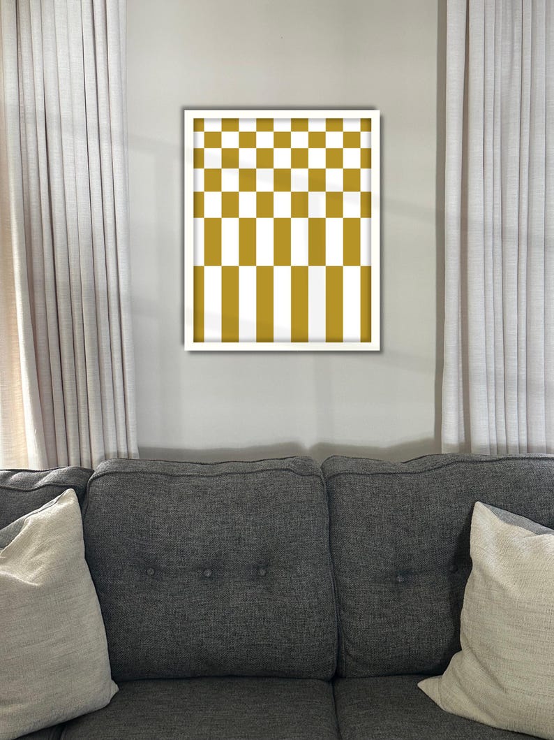 Elongated Checkerboard Wall Art Printable Pattern Modern Art - Etsy
