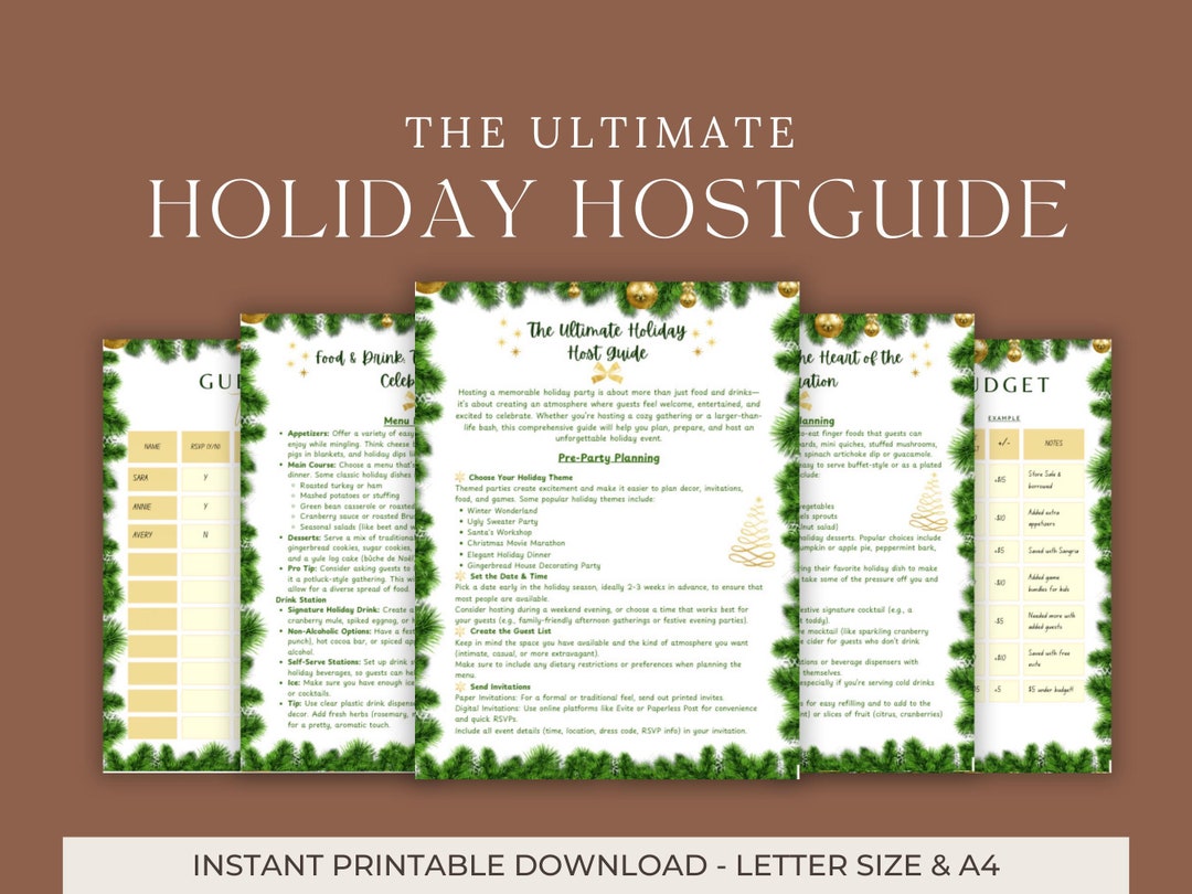Holiday Party Planner Printable, Christmas Event Planner Template ...