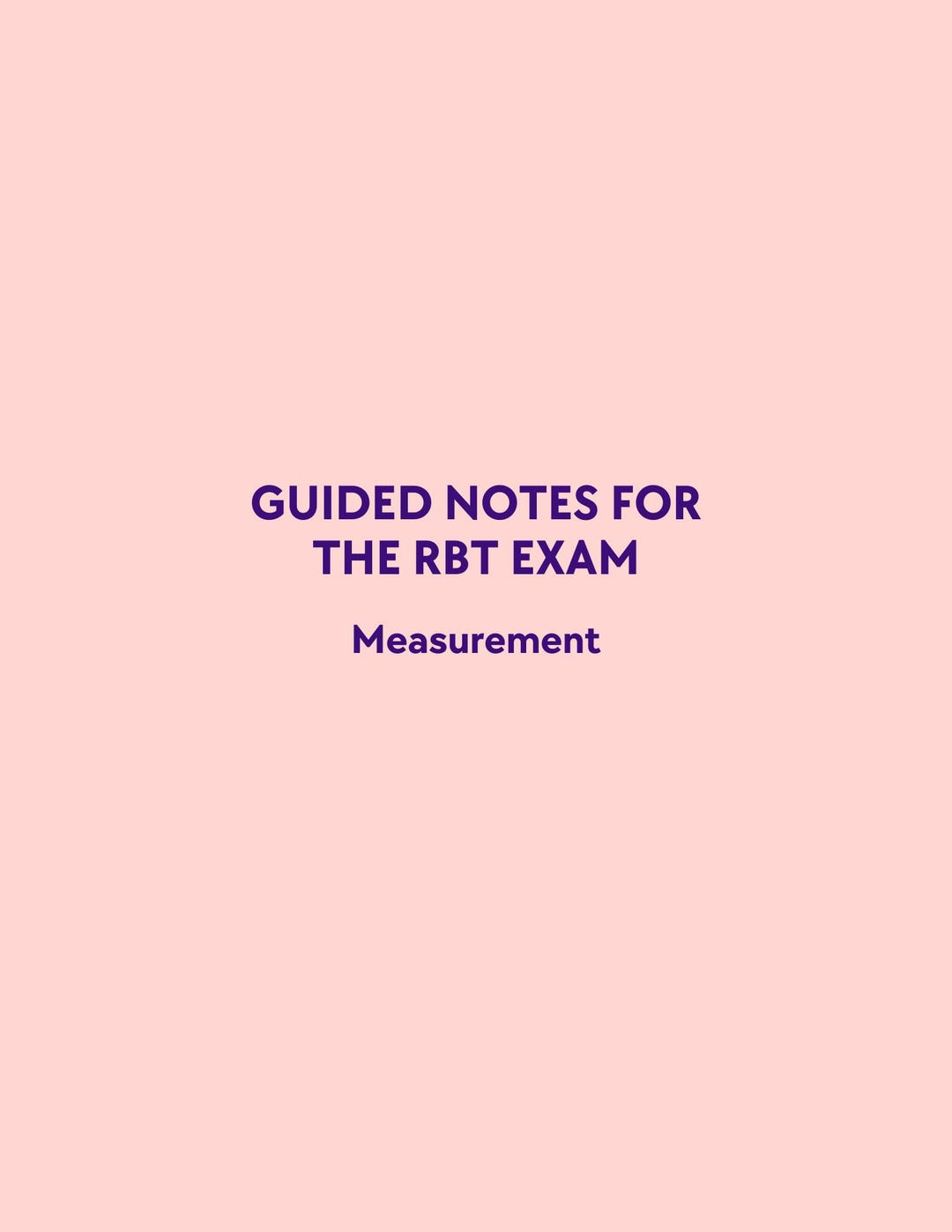 RBT Exam Guided Notes – Measurement Section | Fill-in Notes for ABA ...