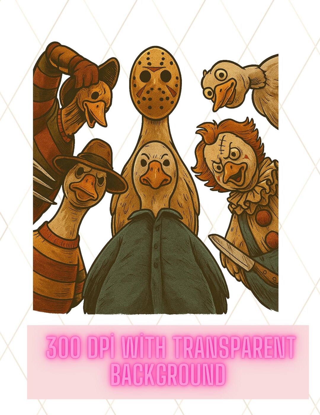 Funny Silly Goose Horror Halloween PNG, Spooky Goose Wearing Costume ...