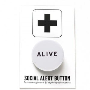 ALIVE Button Survivor Pinback - Etsy
