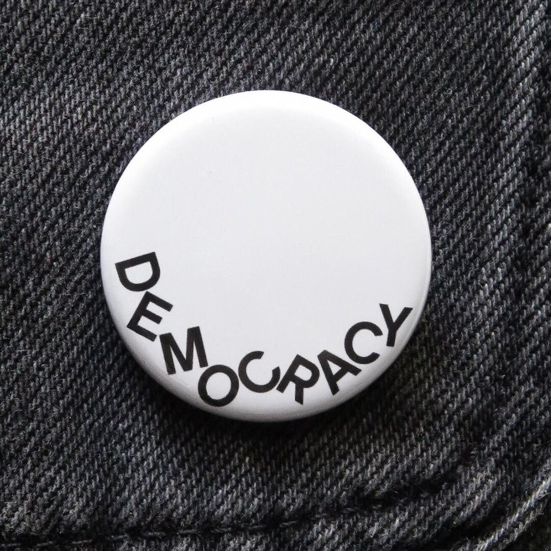 FALLEN DEMOCRACY Pin 1.25" Pinback Button Political Protest Pin ...