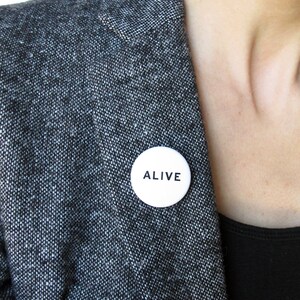 ALIVE Button Survivor Pinback - Etsy