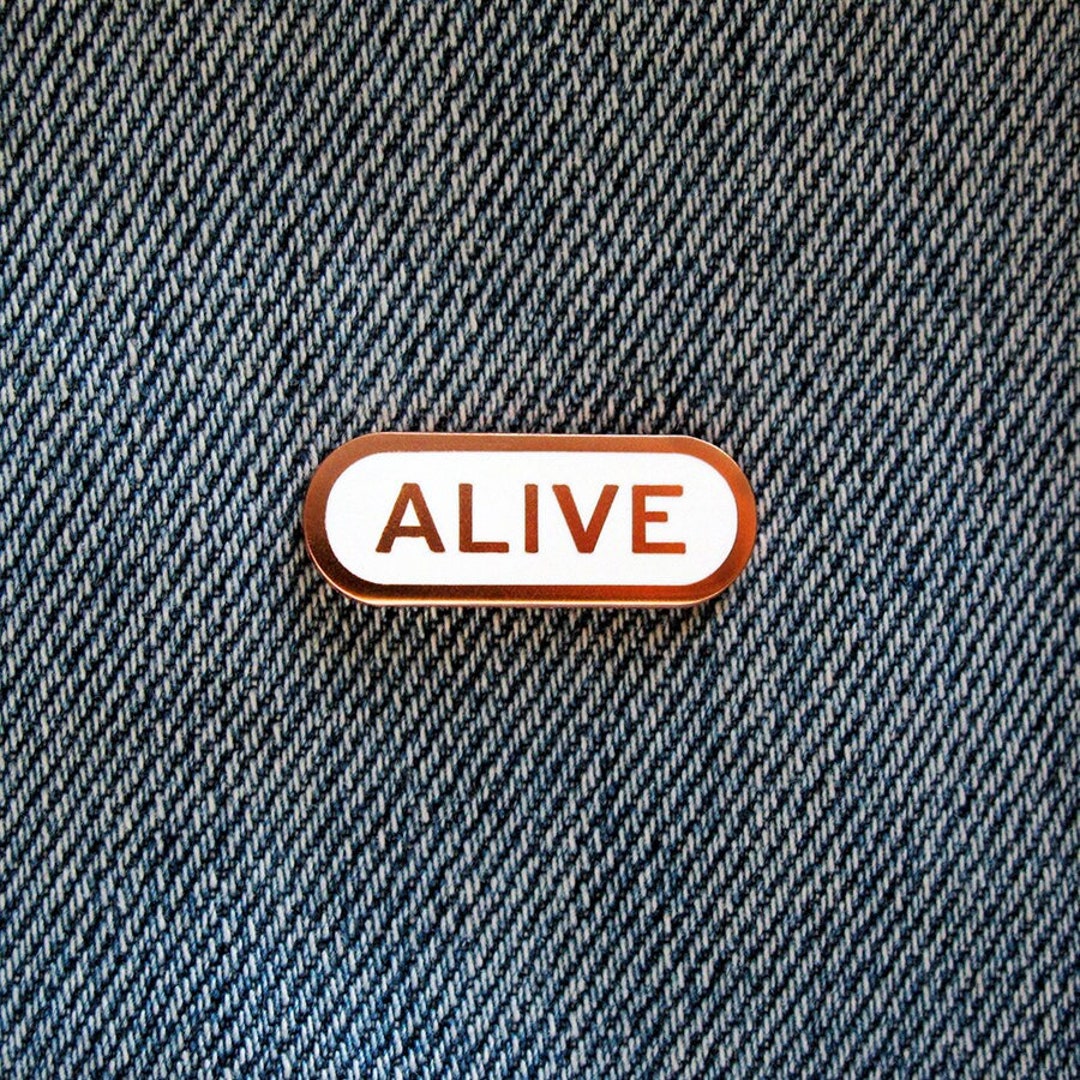 ALIVE Copper Enamel Lapel Pin - Etsy