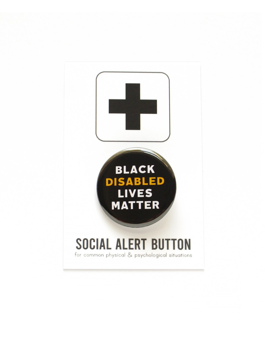 Black Disabled Lives Matter BLM Button 1.25" Pinback Button L BLM ...