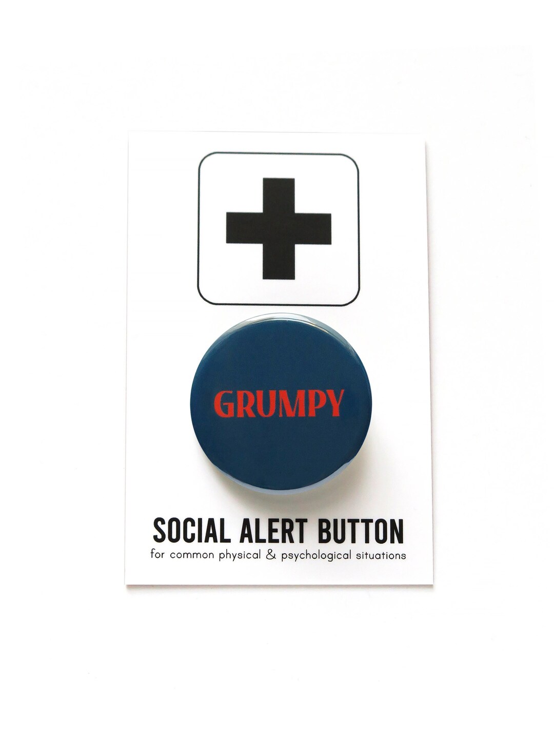 GRUMPY Pinback Button Bad Mood Badge - Etsy