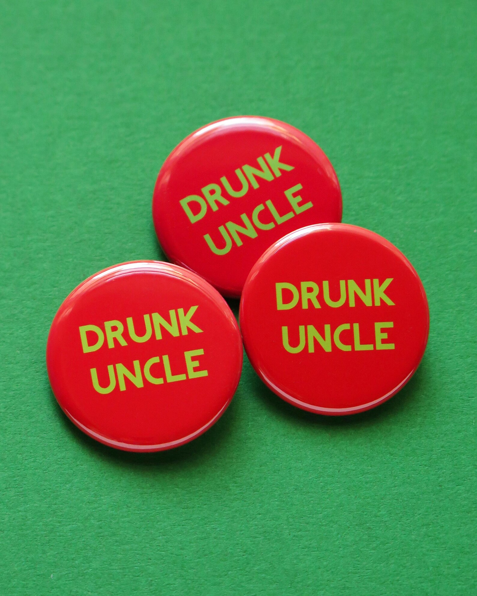 DRUNK UNCLE Pinback Button L Funny Stocking Stuffer L Vintage SNL Skit ...