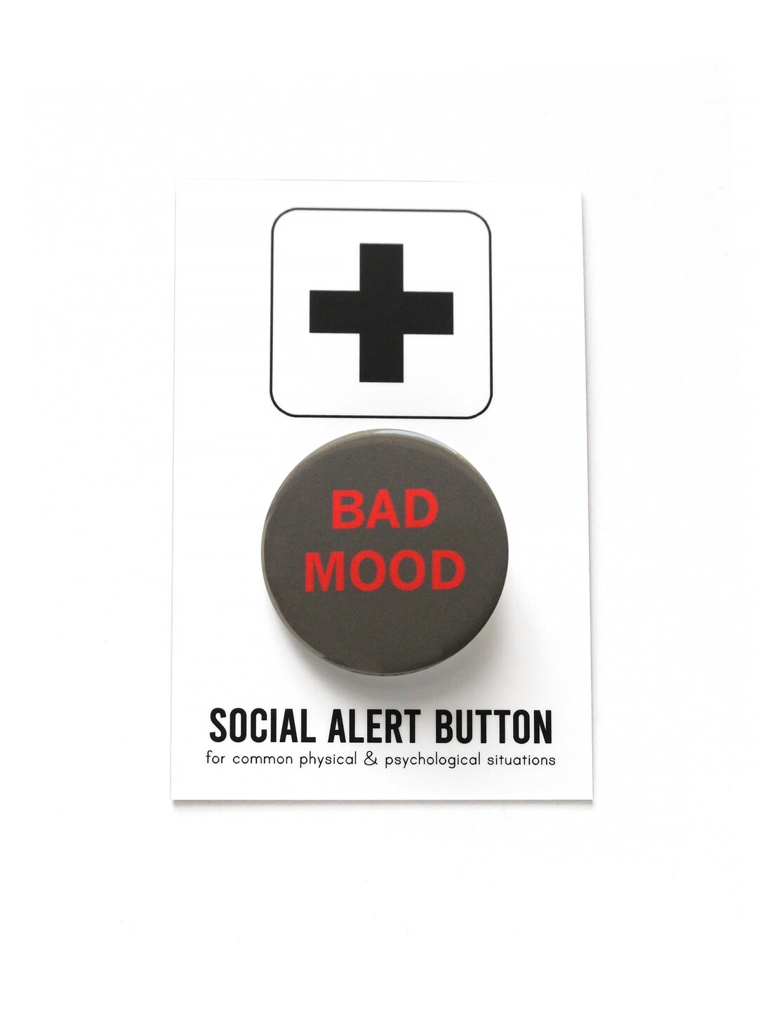 BAD MOOD Button Grumpy Button Badge - Etsy