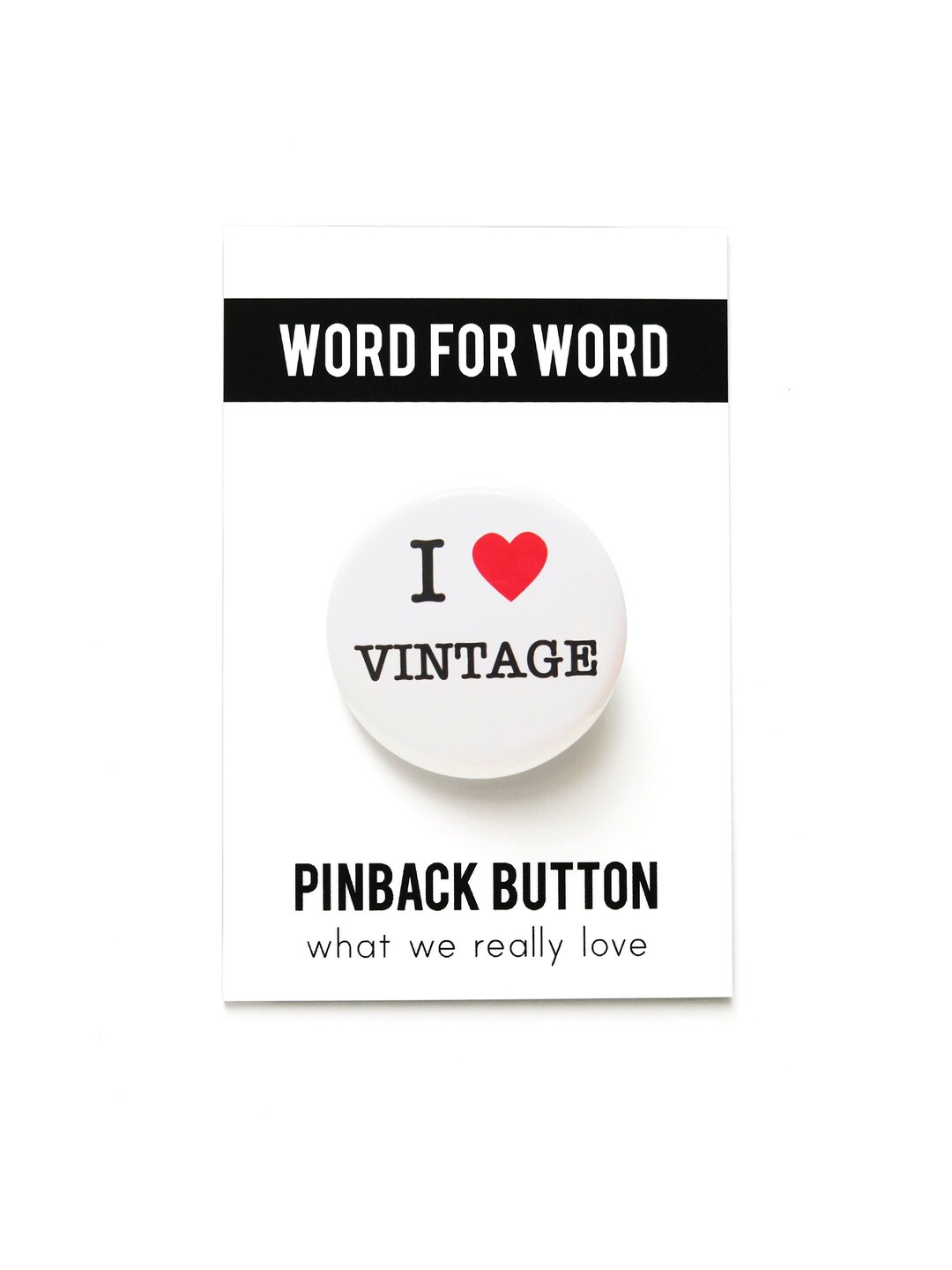 I LOVE VINTAGE Pinback Button L Vintage Retro Thrift Gift - Etsy